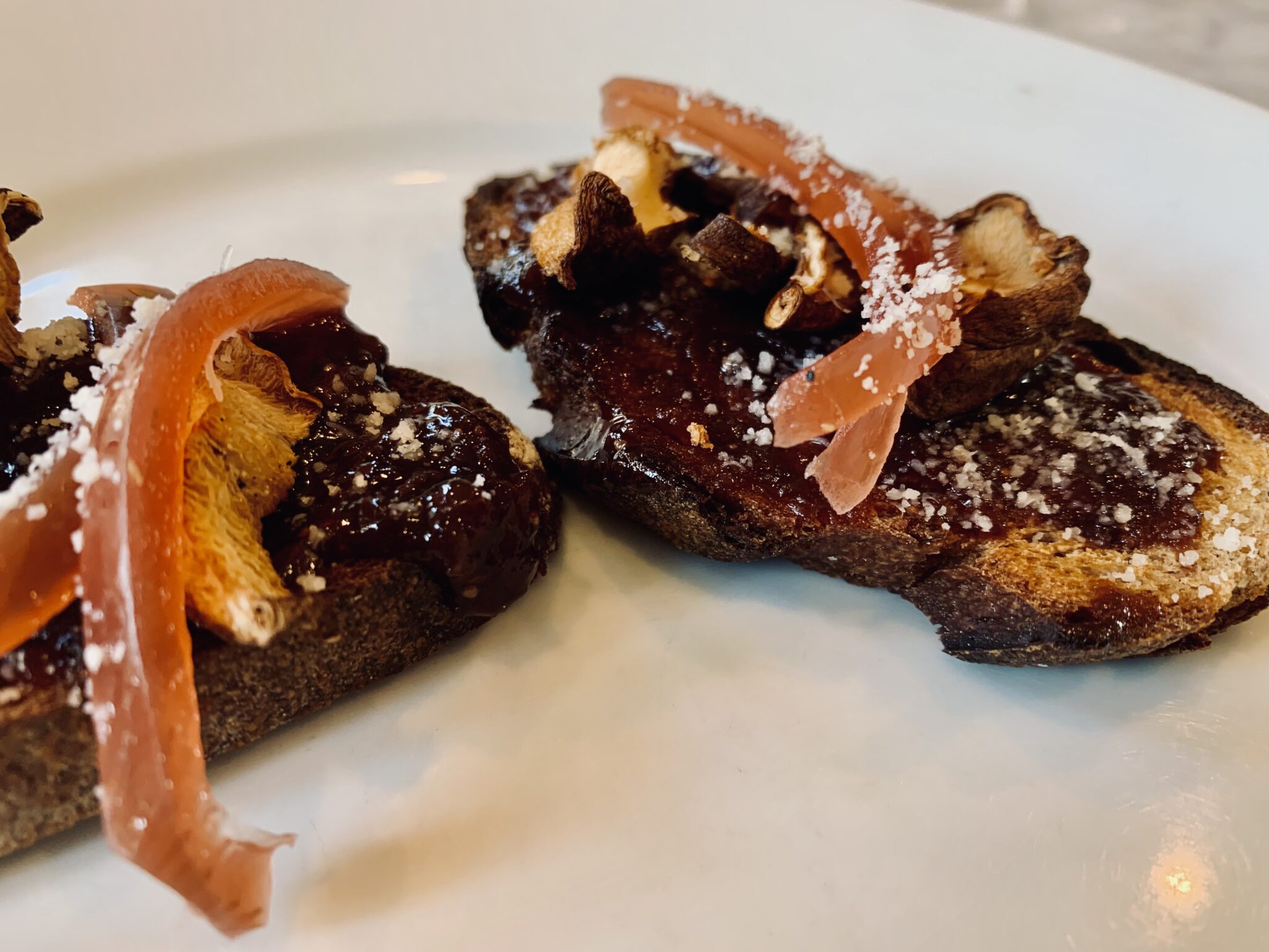 Smoked Fig Jam Bruschetta with Crispy Shiitake Mushrooms - UltraTruffle